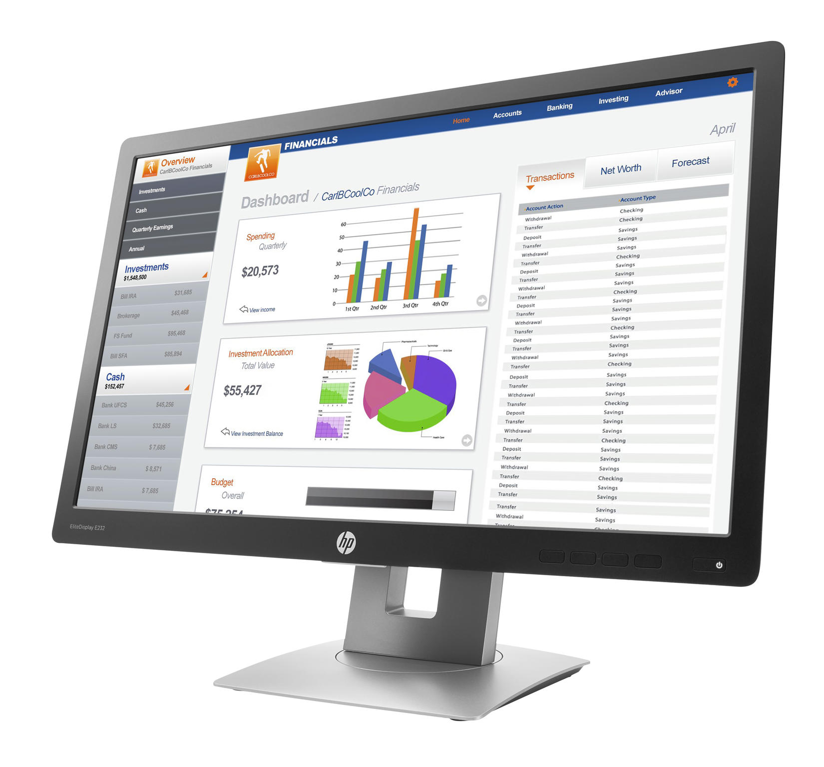 HP EliteDisplay E232 monitor - M1N98AA#ABB